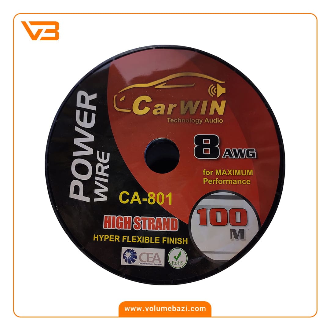 رول سیم برق کاروین 8 گیج مدل 801 - volumebazi